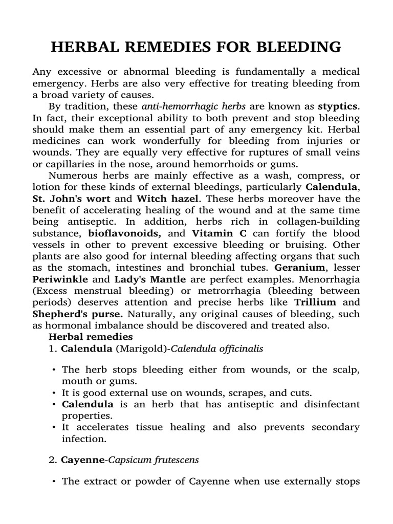 Alchemy of Herbal Medicine Bleeding | PDF | Bleeding | Wound