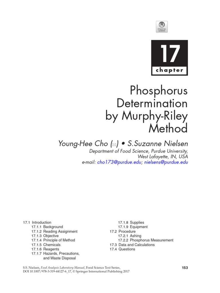 Phosphorus Measurement in Milk | PDF | Phosphorus | Sulfuric Acid