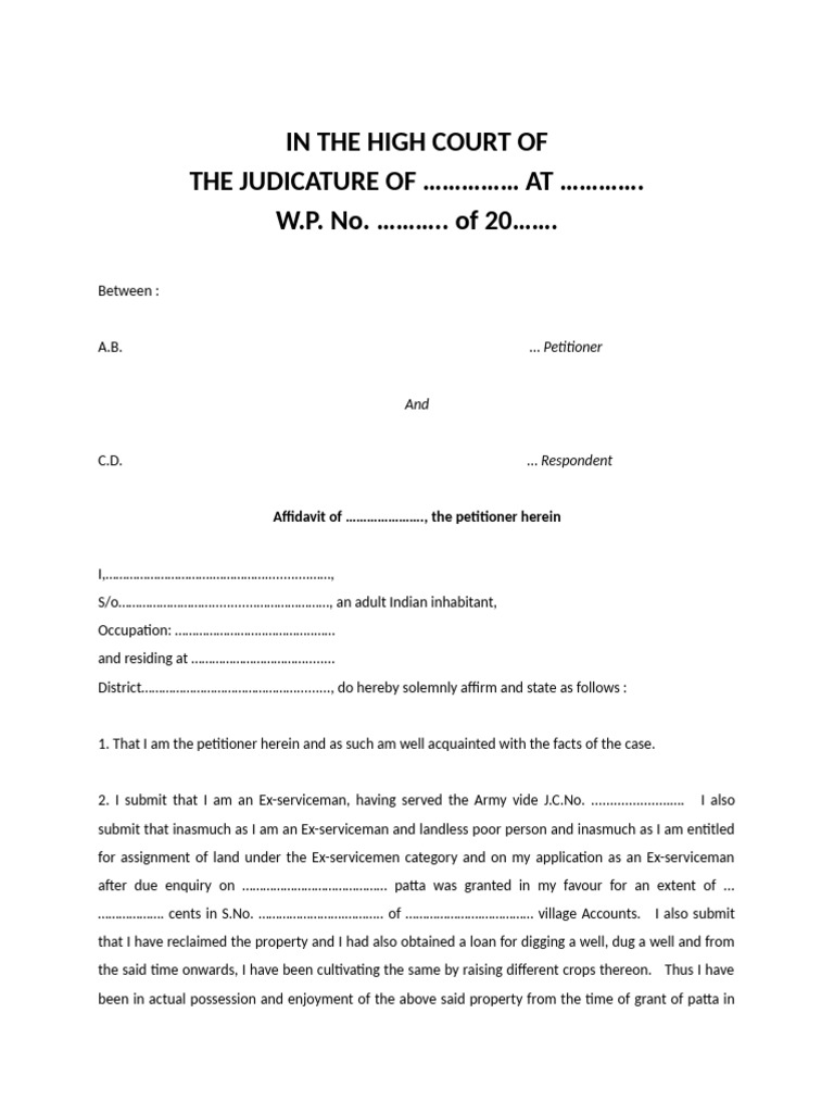 Affidavit Ofí¡í¡í¡í¡í¡í¡í¡., The Petitioner herein-Affidavits-Production of Documents-381 | PDF ...
