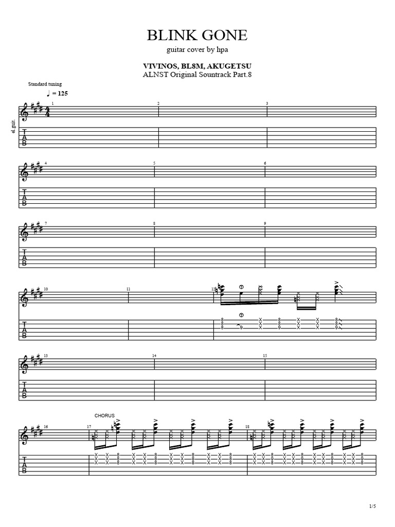 Blink Gone Tabs (Guitar 2) | PDF | Songs