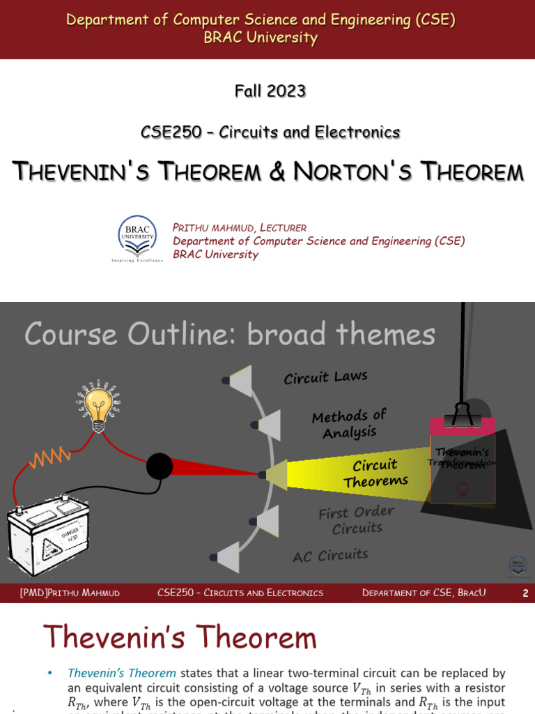 Thevenins and Nortons Theorem | PDF | Electrical Network | Computer ...