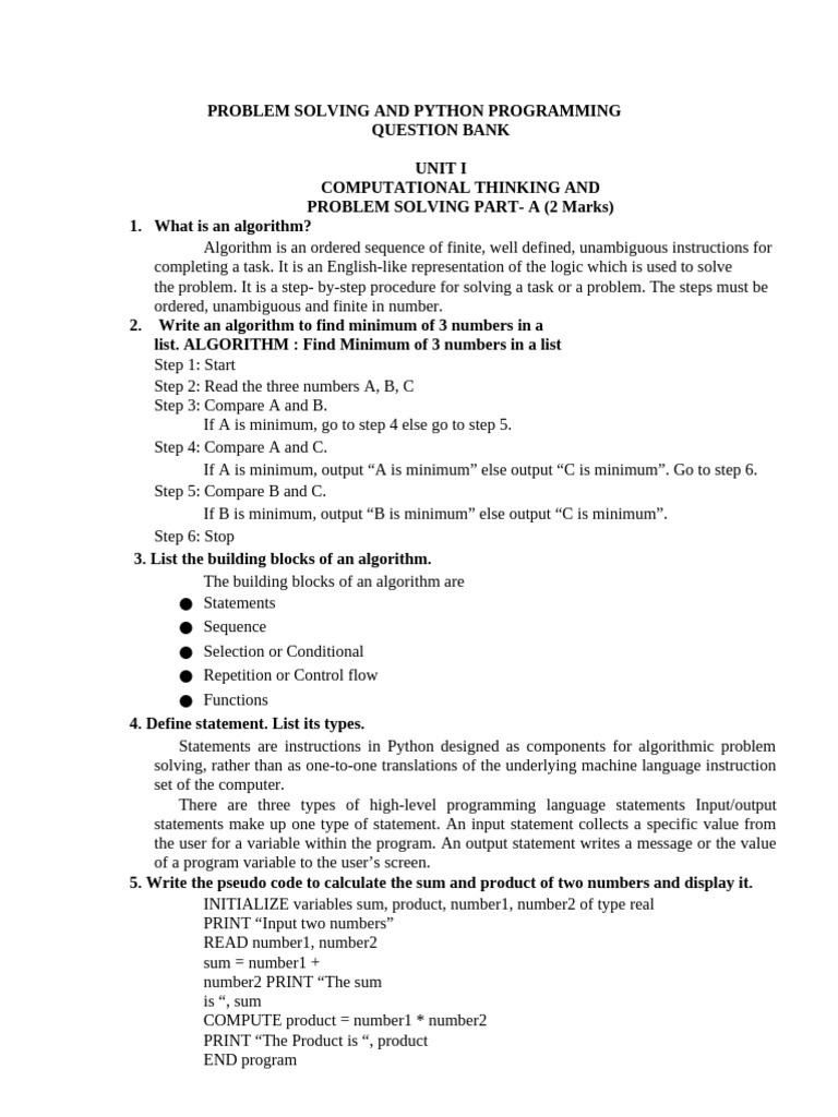 pspp qb (1) | PDF | Algorithms | Boolean Data Type