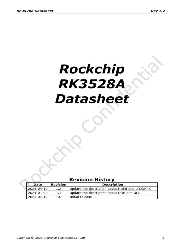 Rockchip RK3528A Datasheet V1.2-20240410 | PDF | Computer Hardware ...