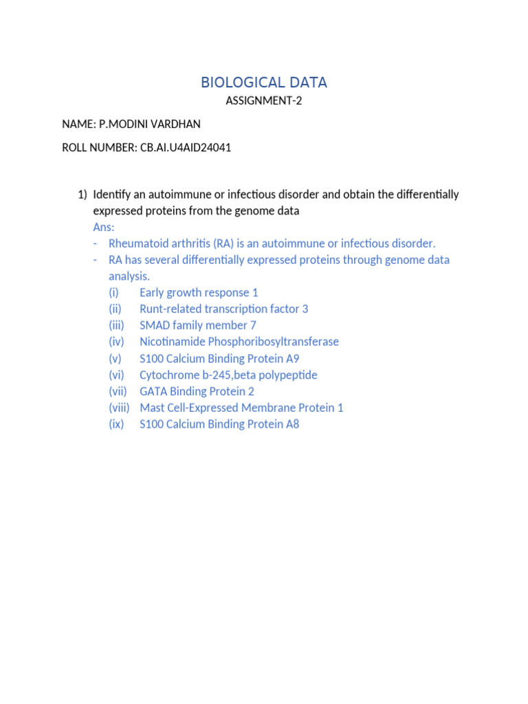 Biological Data | PDF