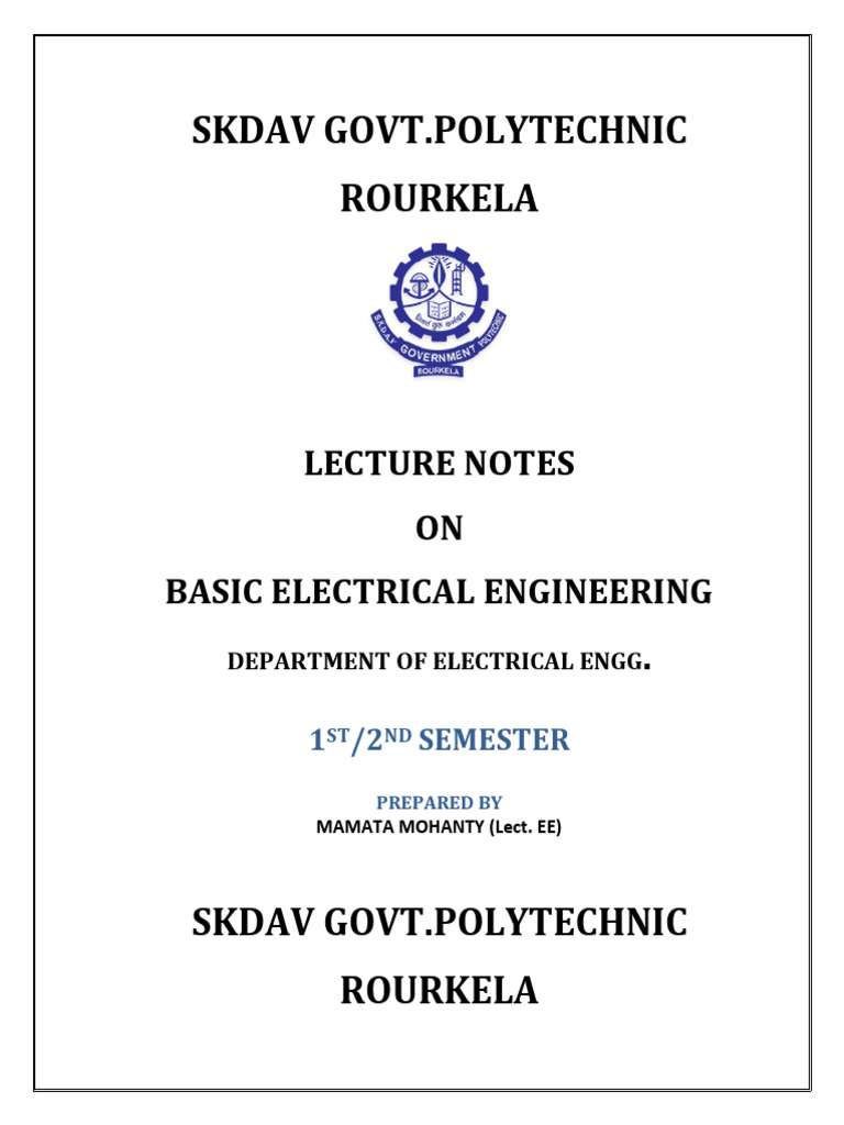 Basic Electrical Engineering Notes | PDF | Electric Motor | Boiler