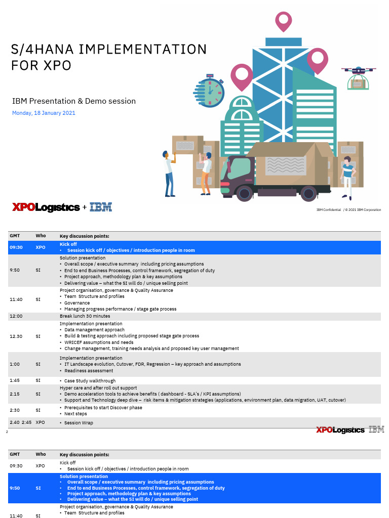 XPO IBM Orals Presentation - Final | PDF | Enterprise Resource Planning | Warehouse