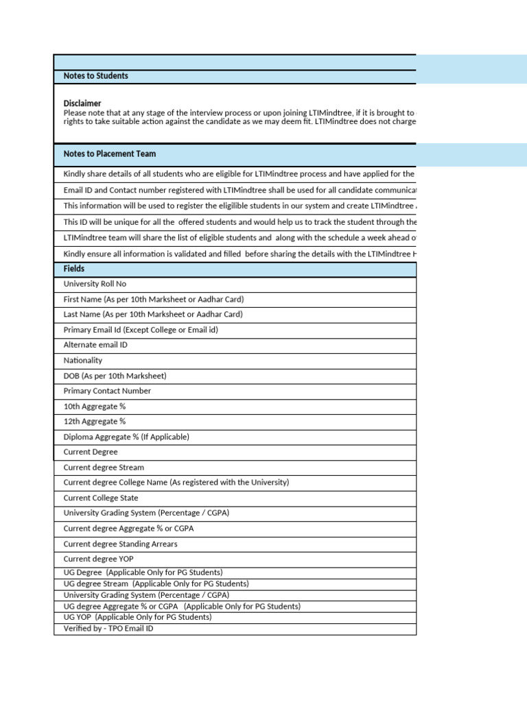 LTIMindtree - List of Registered Students-2025 Batch | PDF