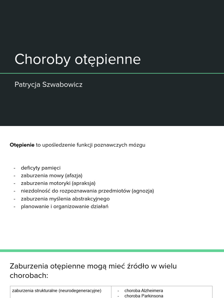 Choroby Otępienne | PDF