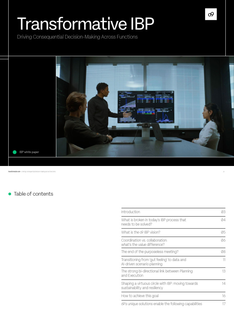 Transformative IBP for Effective Decision-Making | PDF | Supply Chain | Performance Indicator
