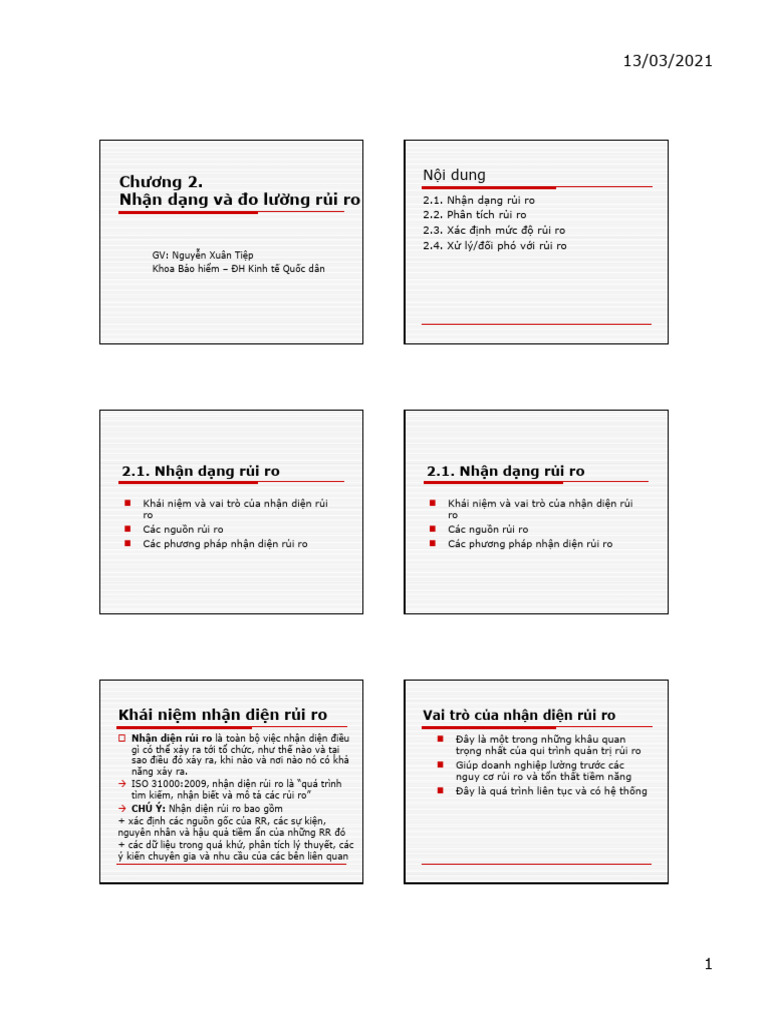 Quan Ly Rui Ro Va Bao Hiem C2 Nhan Dien Va Do Luong Rui Ro | PDF