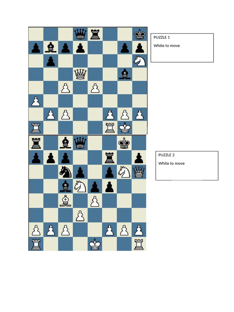 Chess Puzzles: White to Move | PDF