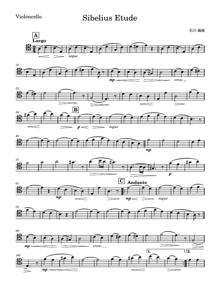 Sibelius Etude-Violoncello | PDF