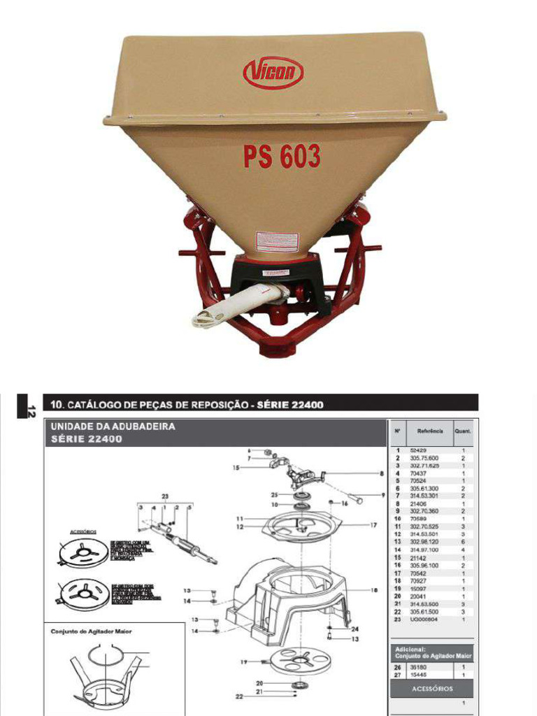 Adubadora Pendular PS 603 Vicon | PDF
