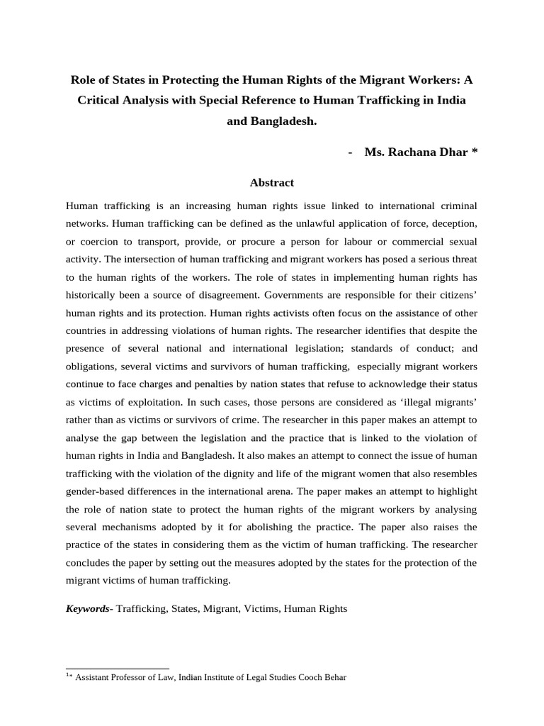 Full Paper- | PDF | Human Trafficking | Human Rights