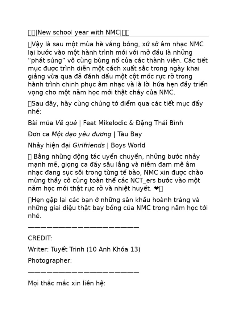 New School Year With NMC | PDF