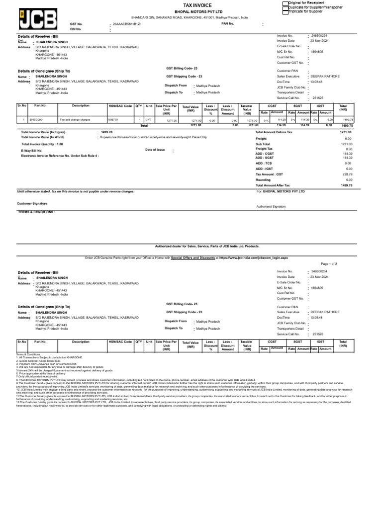 Devendra Singh Mandloi 1500 | PDF | Invoice | Business