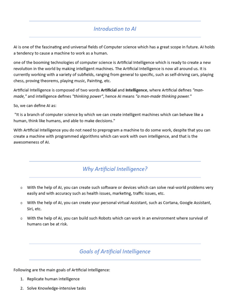 IAI-Unit-1(Part-1) | PDF | Computer Vision | Artificial Intelligence