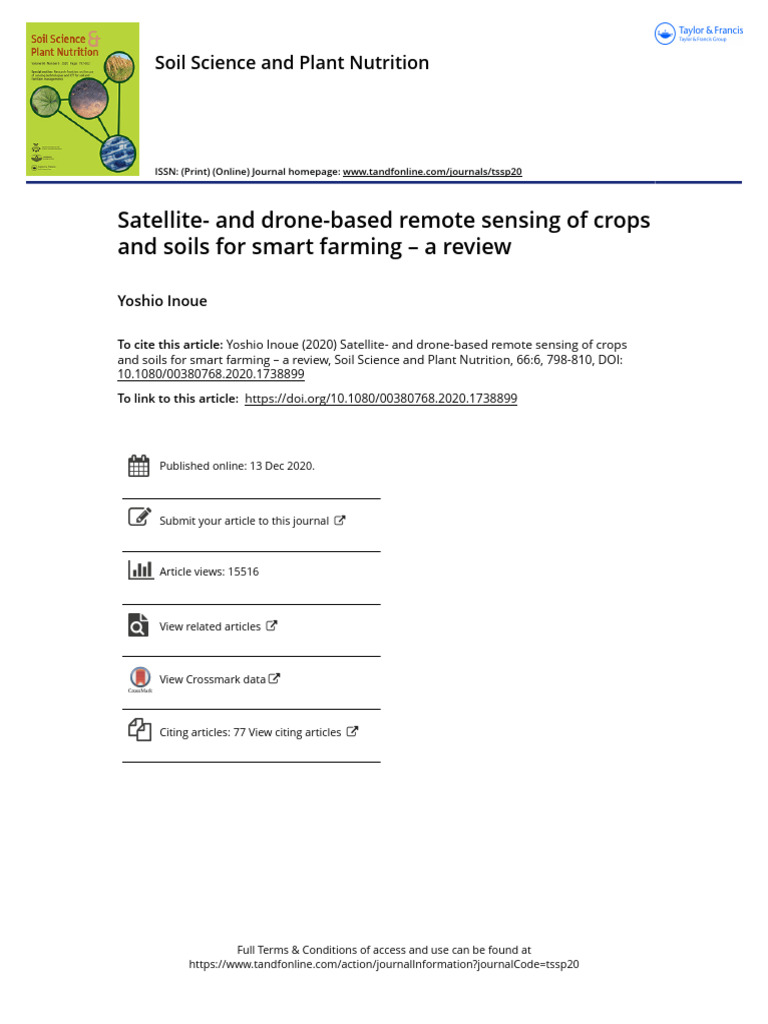 Satellite- and drone-based remote sensing of crops and soils for smart ...