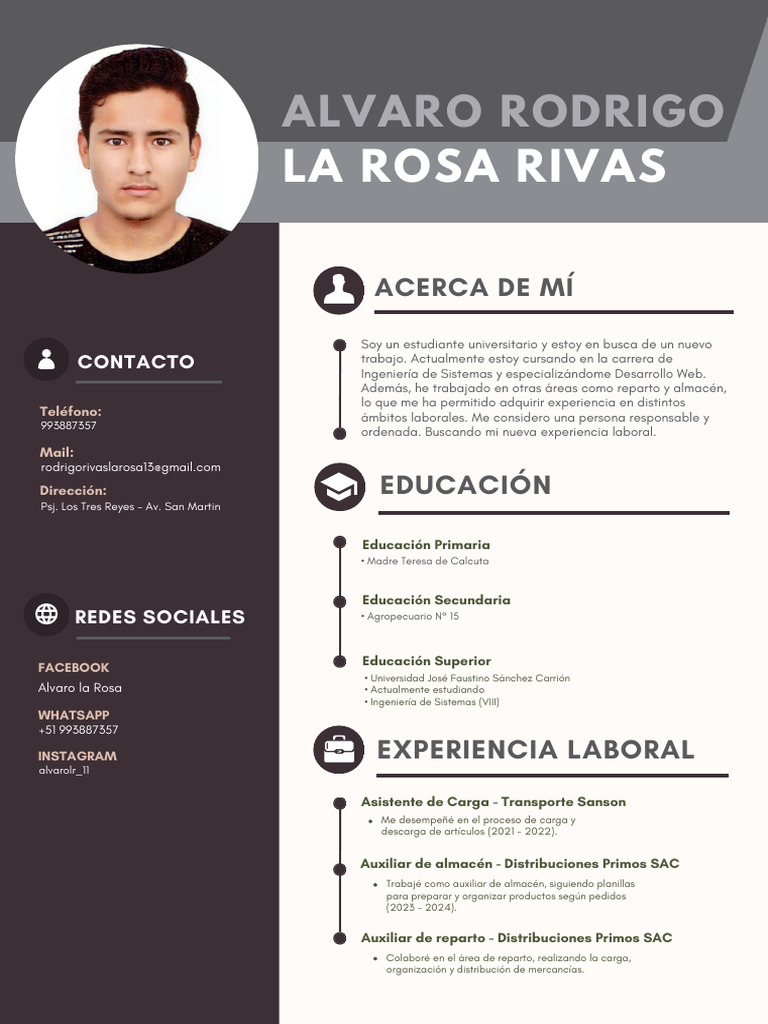 CV - Alvaro La Rosa | PDF