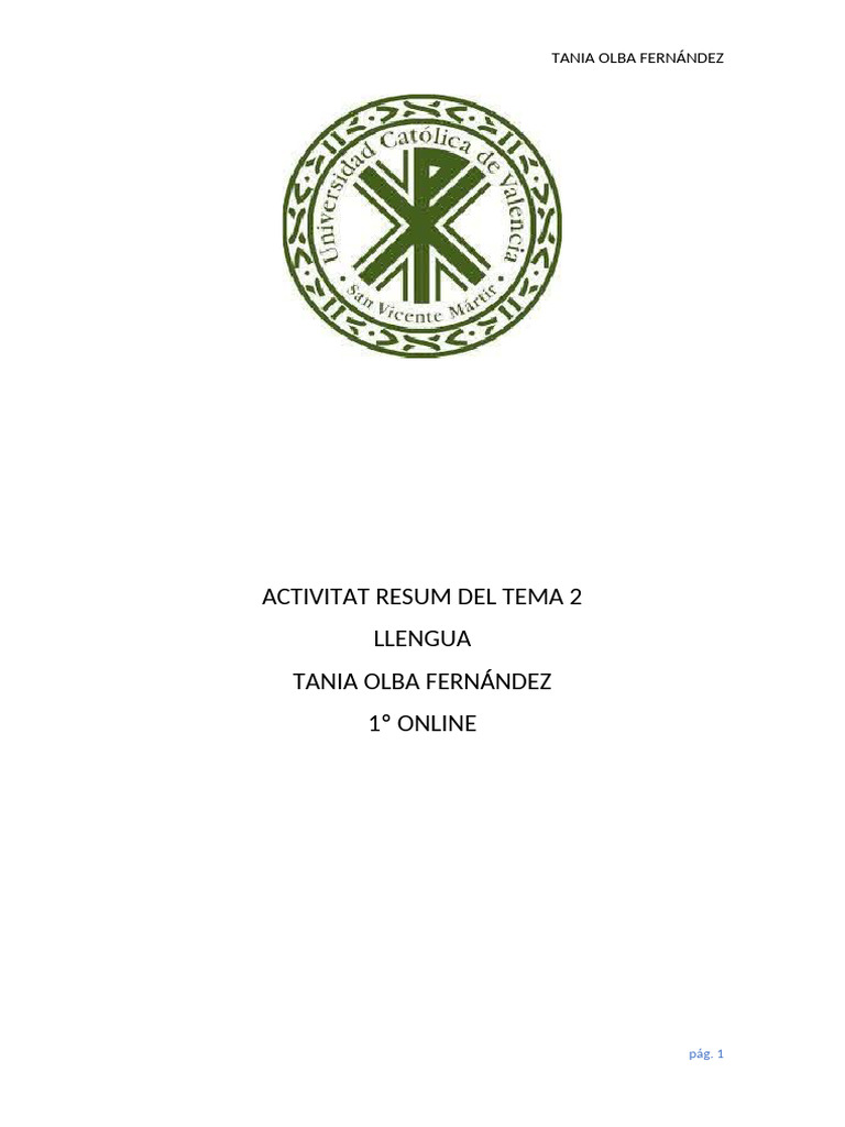 Activitat Resum Del Tema 2 | PDF