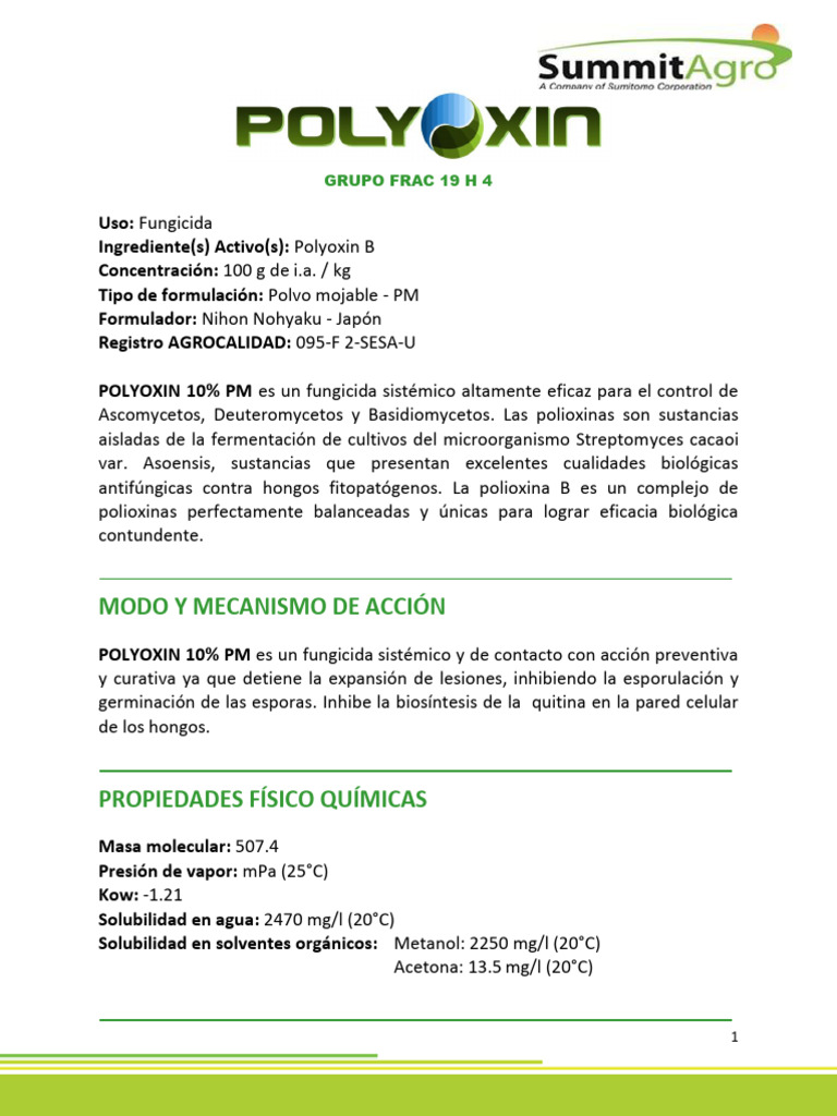 Polyoxin (HT) | PDF | Hongo | Agua