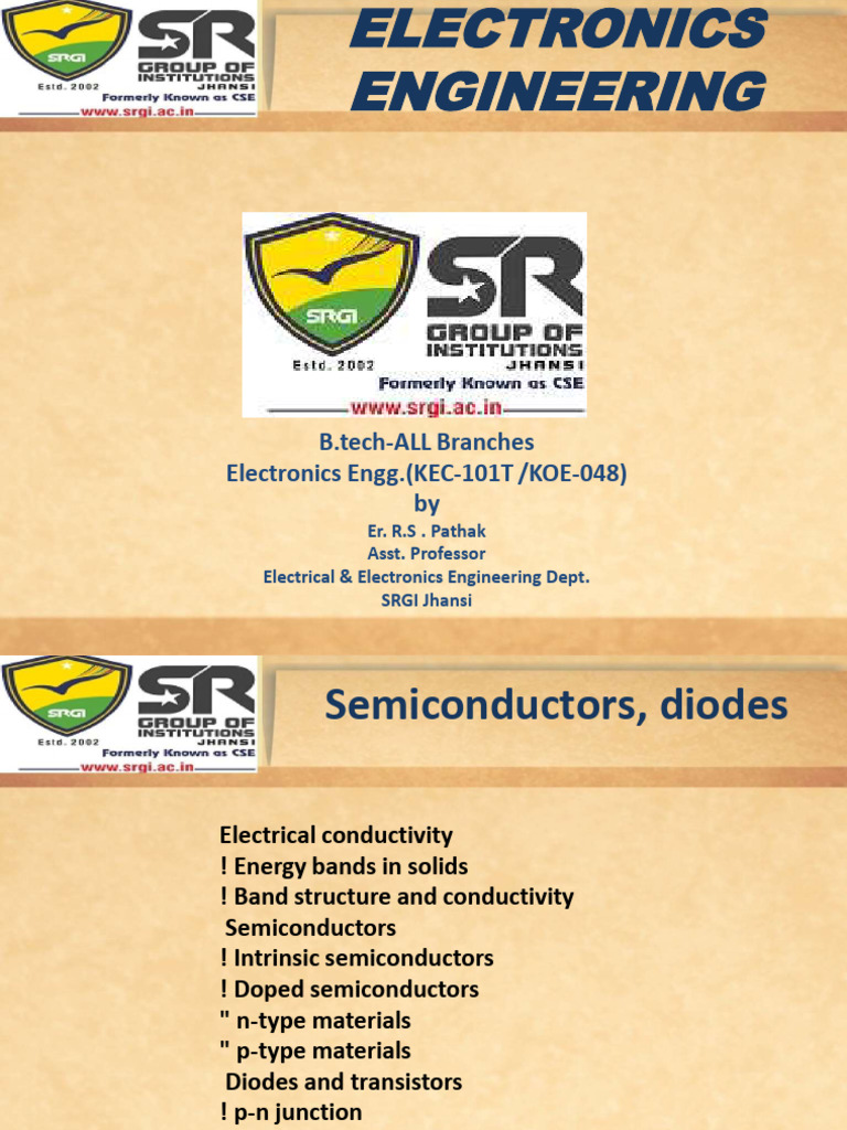 UNIT-I SEMICONDUCTOR Srgi | PDF | P–N Junction | Diode