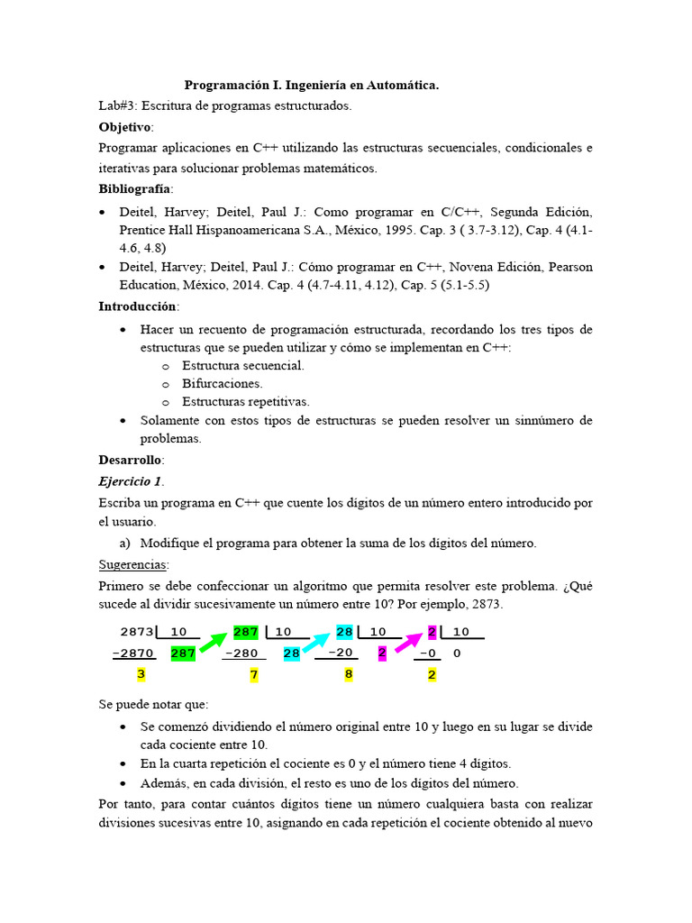 Lab#3 - Estructuras Repetitivas | PDF | División (Matemáticas) | C
