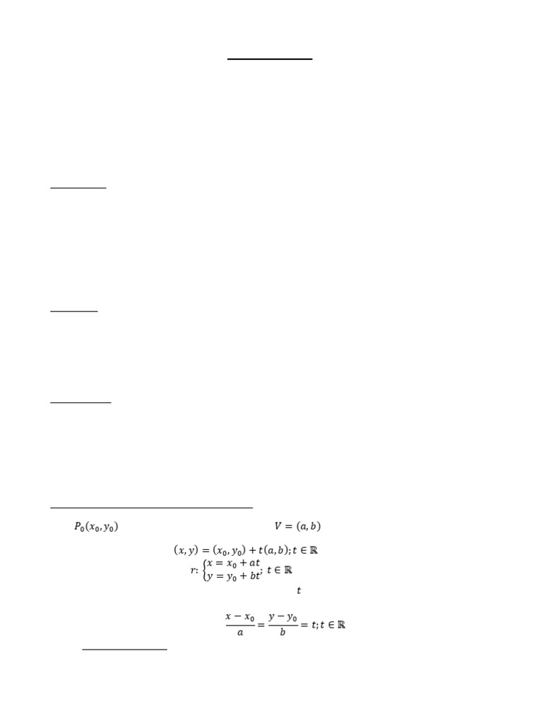 C#1_El plano y la recta en el espacio | PDF | Línea (geometría) | Vector Euclidiano