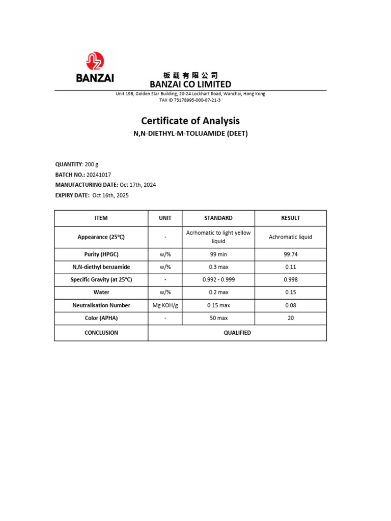 CoA DEET Sample (1) | PDF