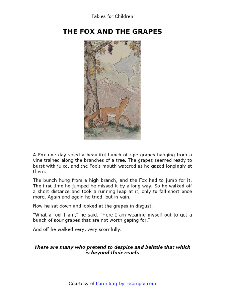 The Fox and The Grapes | PDF
