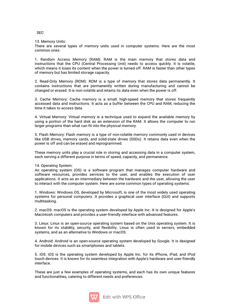 Sec Wps Office | PDF | Computer Data Storage | Spreadsheet