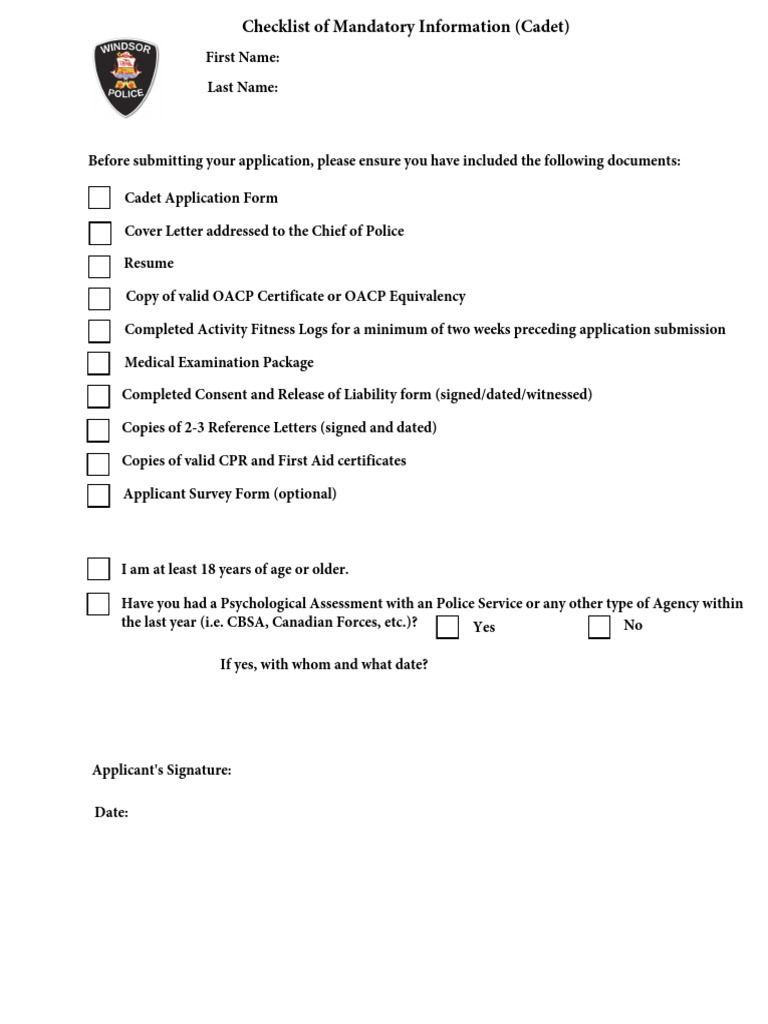 Applicant Checklist Aug 2022 | PDF