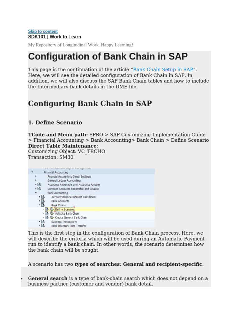 Configuring Bank Chains in SAP | PDF | Banks | Computing