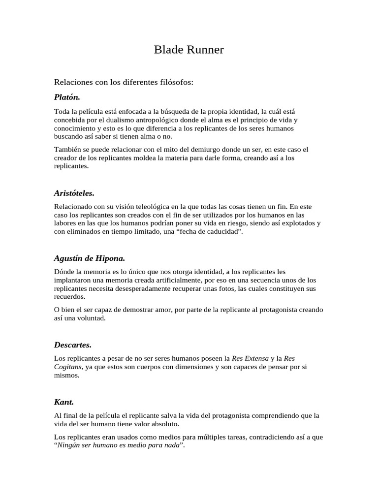 Blade Runner | PDF | Humano | Friedrich Nietzsche