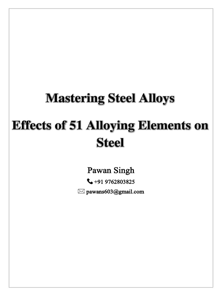 Effects of Alloying Elements | PDF