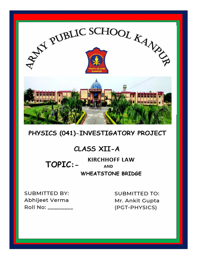 Topic:-: Physics (041) - Investigatory Project | PDF