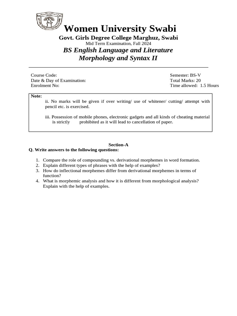 Morphology And Syntax Ii Pdf
