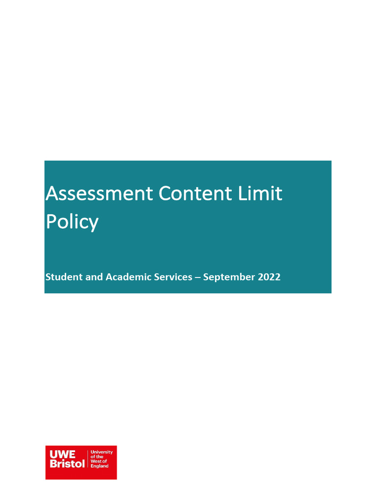 Assessment Content Limit Policy | PDF | Citation | Computing