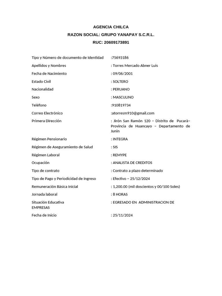 TORRES MERCADO ABNER | PDF