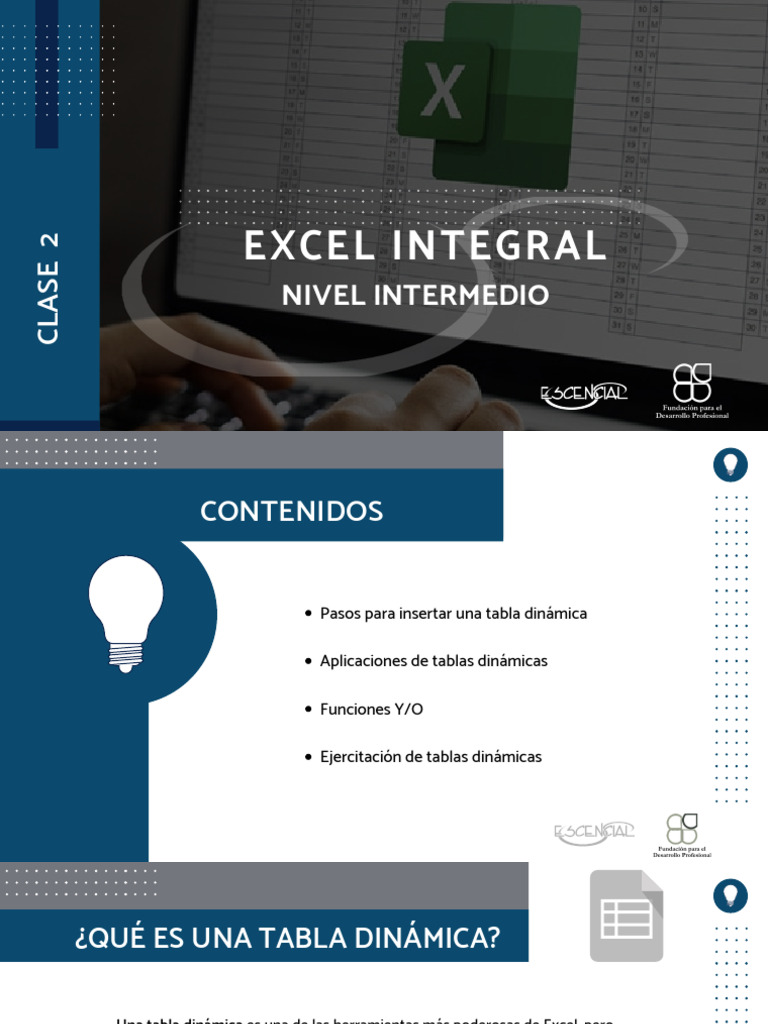 CLASE 2. INSERTAR UNA TABLA DINAMICA. APLICACION DE TABLAS DINAMICAS. FUNCIONES Y-O | PDF ...