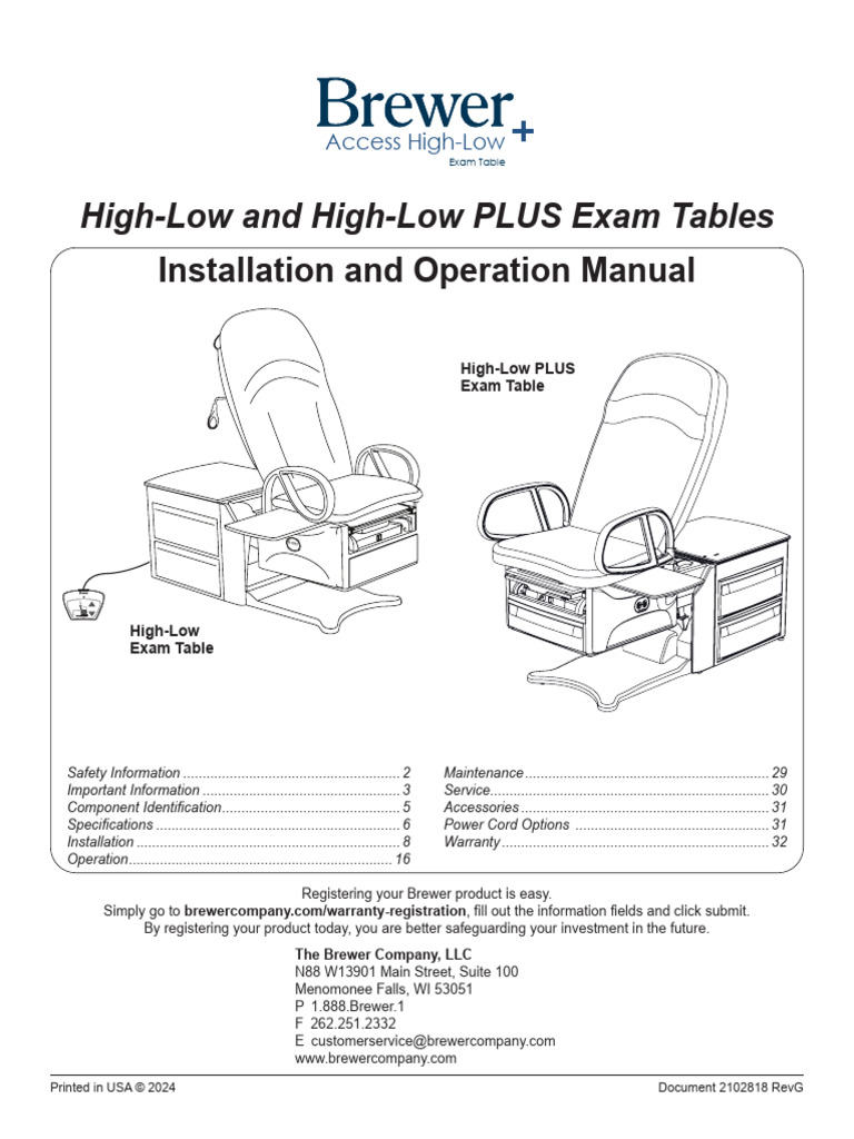 Brewer High Low Manual | PDF | Electrical Connector | Screw