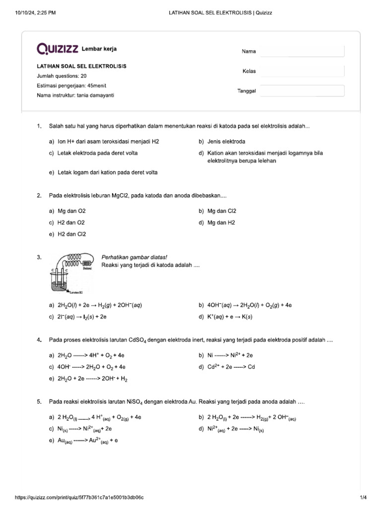 Latihan Elektrolisis | PDF