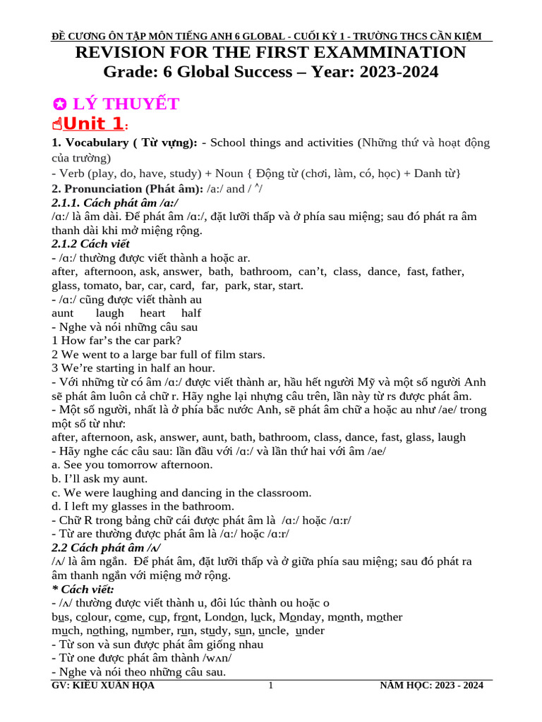 DE CUONG ANH _HK1 (HS) | PDF