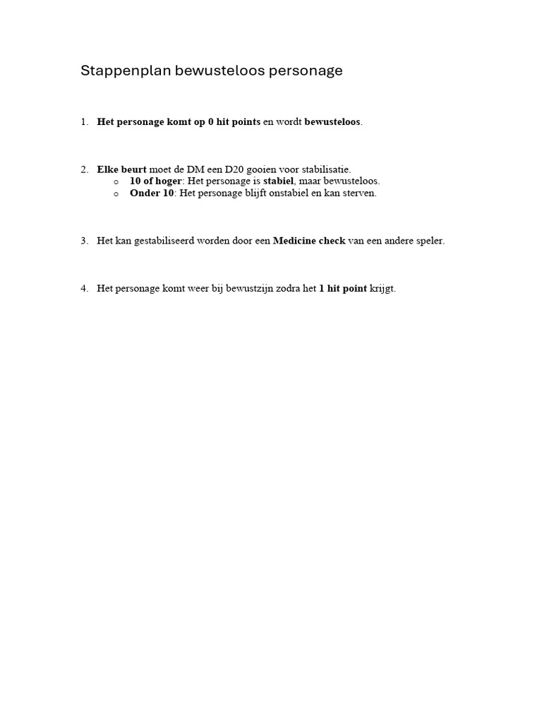 Stappenplan Bewusteloosheid | PDF