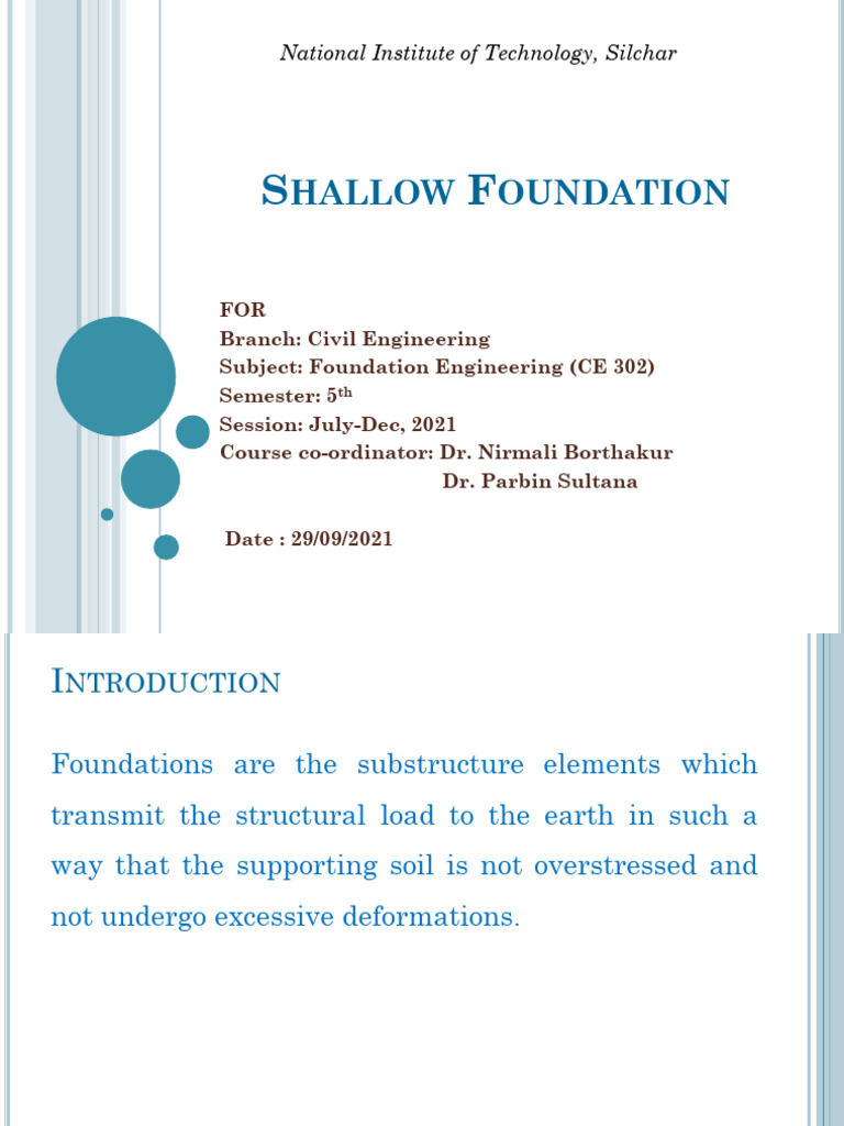 SHALLOW FOUNDATION | PDF | Foundation (Engineering) | Deep Foundation