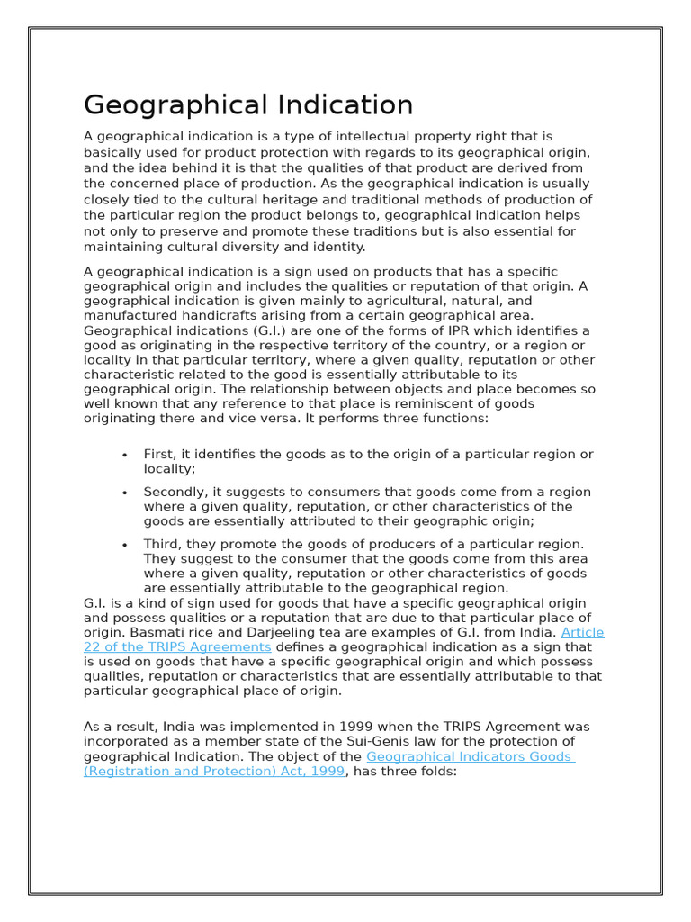 Geographical Indication | PDF | Trademark | Legal Remedy