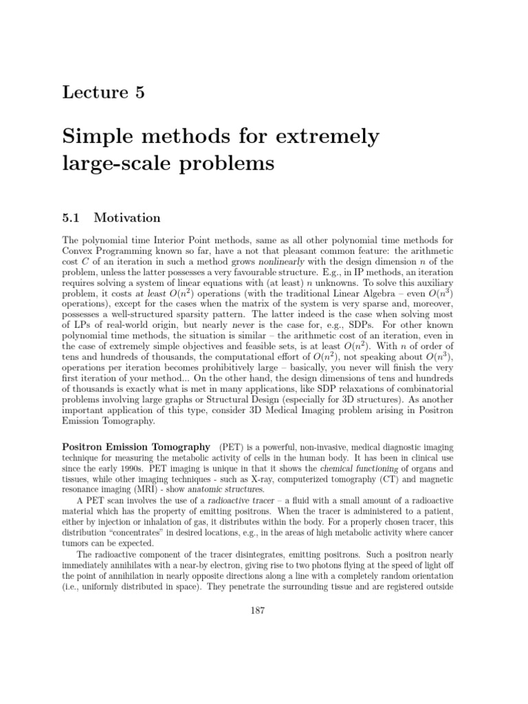 Simple Methods For Extremely Large-Scale Problems | PDF | Positron Emission Tomography | Medical ...