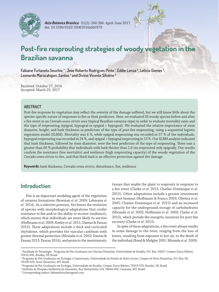 2017 - Souchie Et Al 2017 - Post-Fi Re Resprouting Strategies of Woody ...