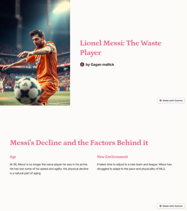 Messi's Decline: Age and Adaptation | PDF