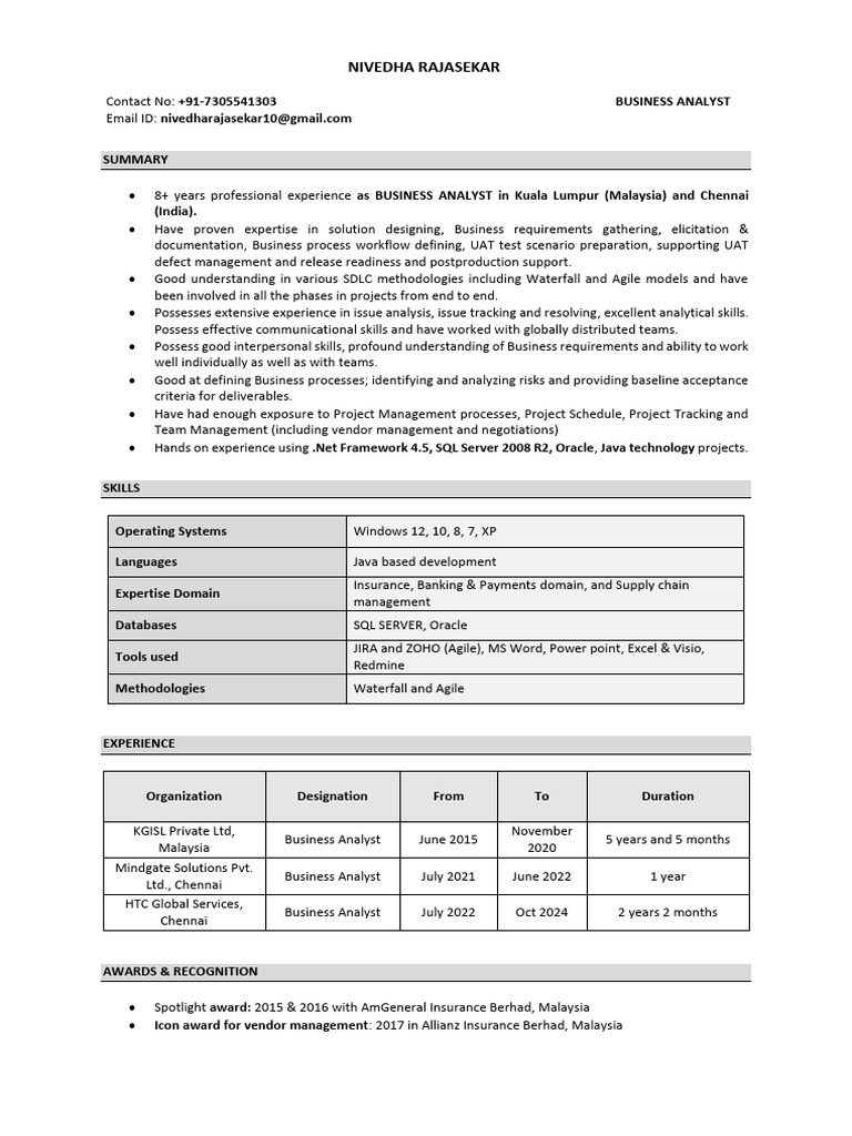 Naukri NivedhaRajasekar (8y 0m) | PDF | Cheque | Agile Software Development
